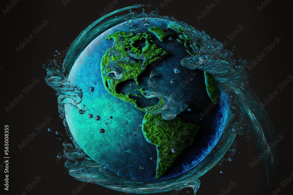 World water day. Globe Concept design for planet earth made of water ...