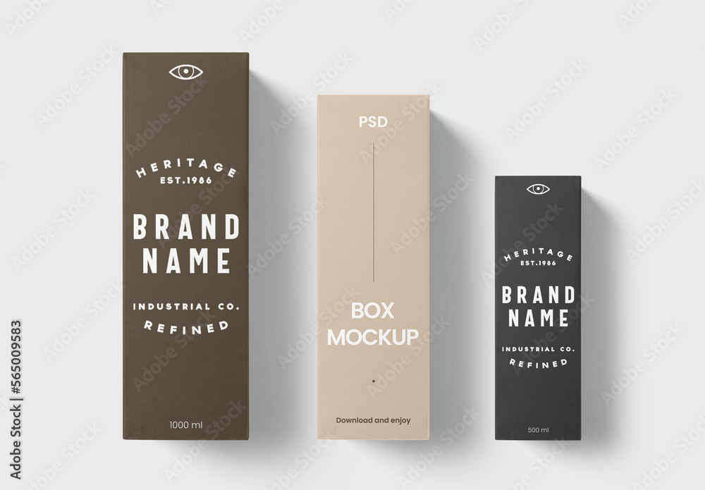 Oblong Paper Box Mockups Stock Template | Adobe Stock