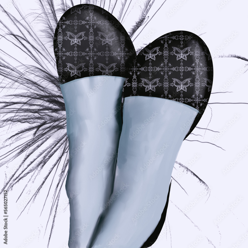 woman's feet - wearing elegant shoes - ballet flats women's shoes ...