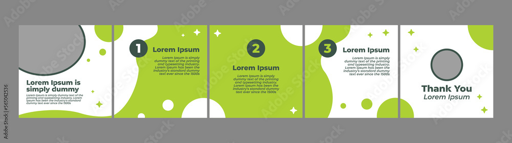 Poster carousel layout mockup template with green theme for social ...