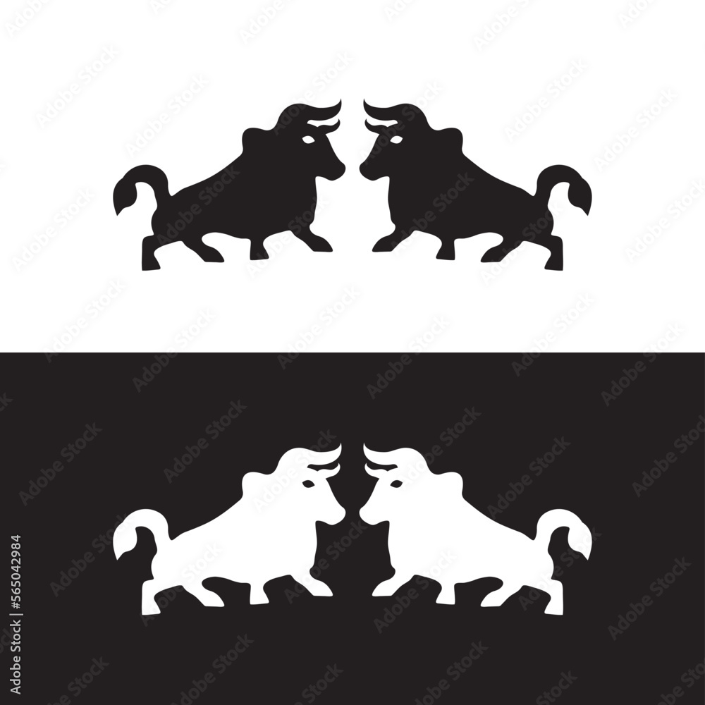 Bull animal vector logo design . Bull icon . Bull silhouette . Black ...