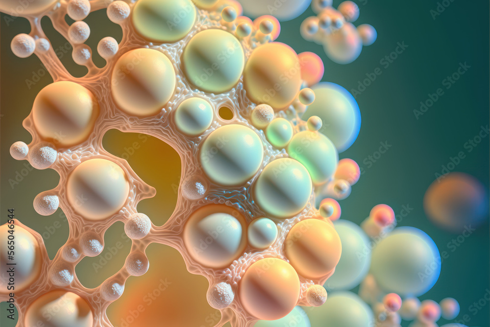 Colorful hydrophobic molecules in super macro photography. Stock ...