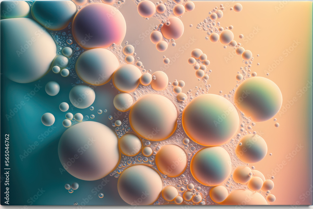 Colorful hydrophobic molecules in super macro photography. Stock ...