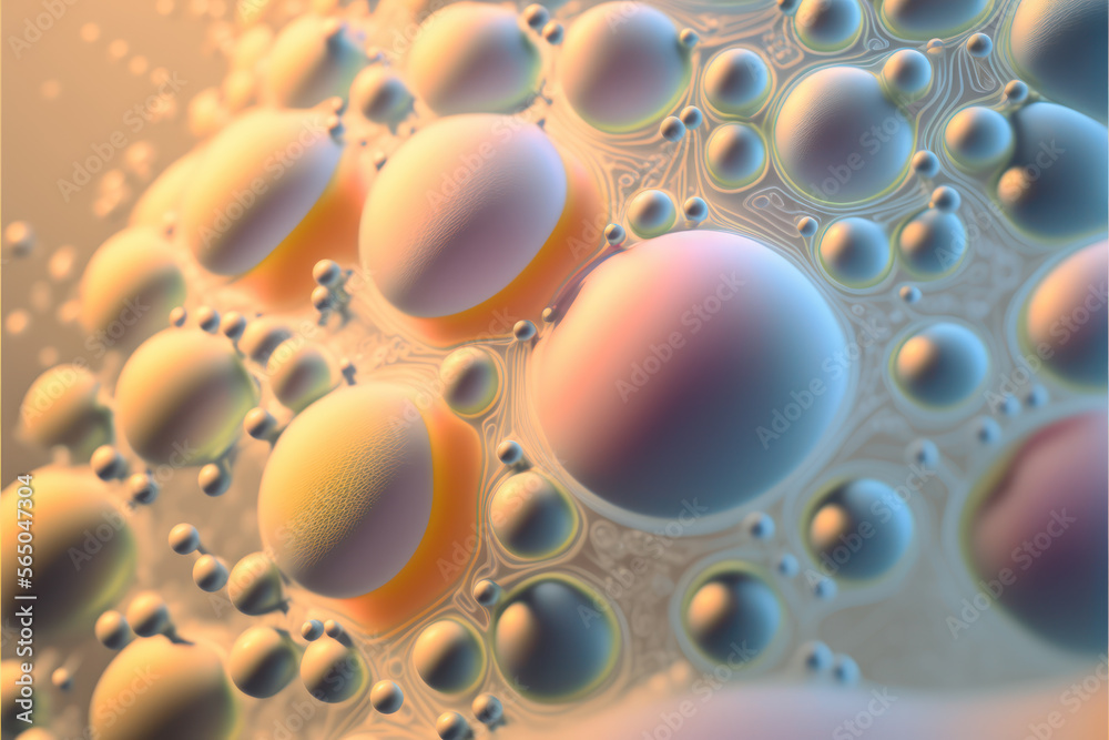 Colorful hydrophobic molecules in super macro photography. Stock ...