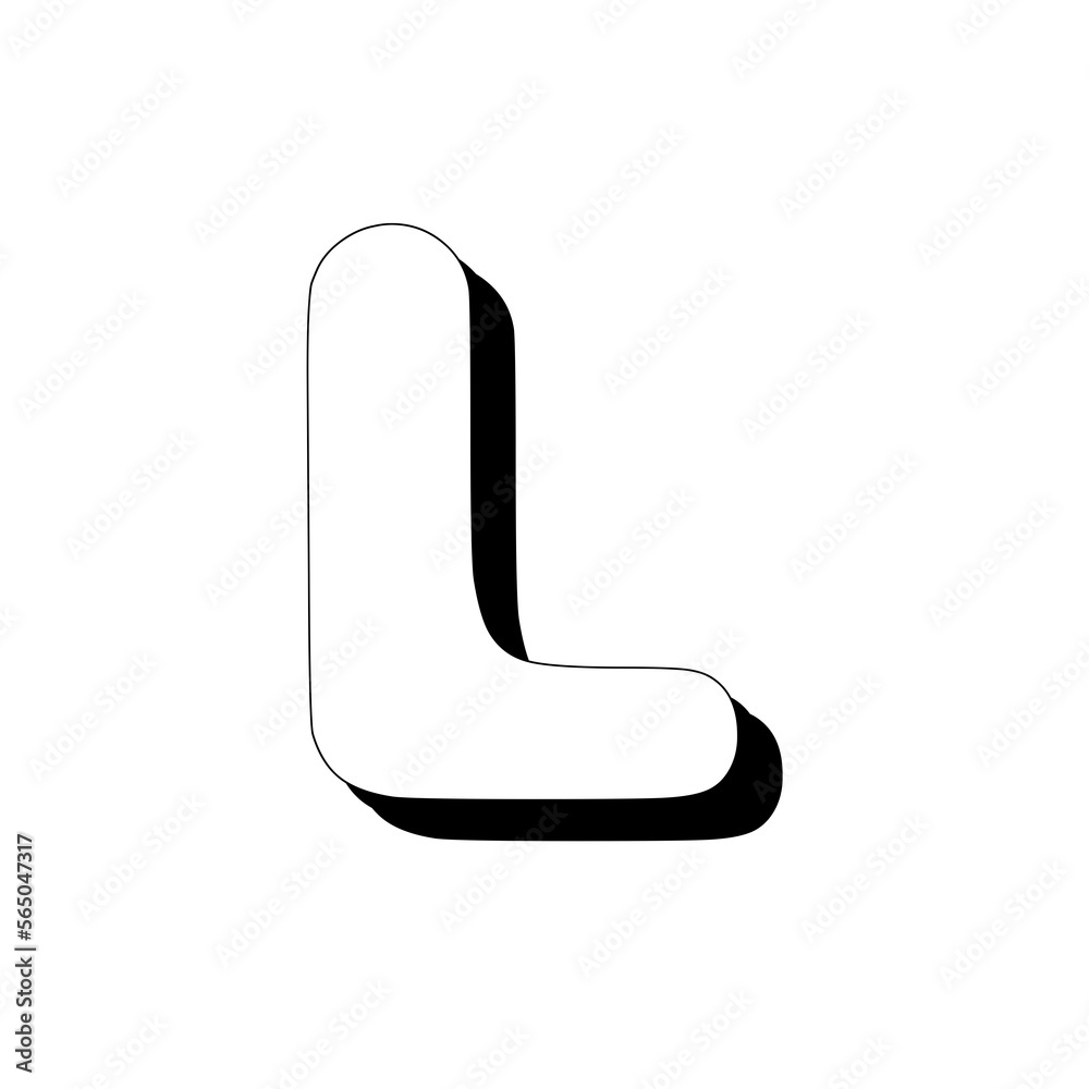 Hand drawn doodle uppercase letter L. Capital letters modern design ...