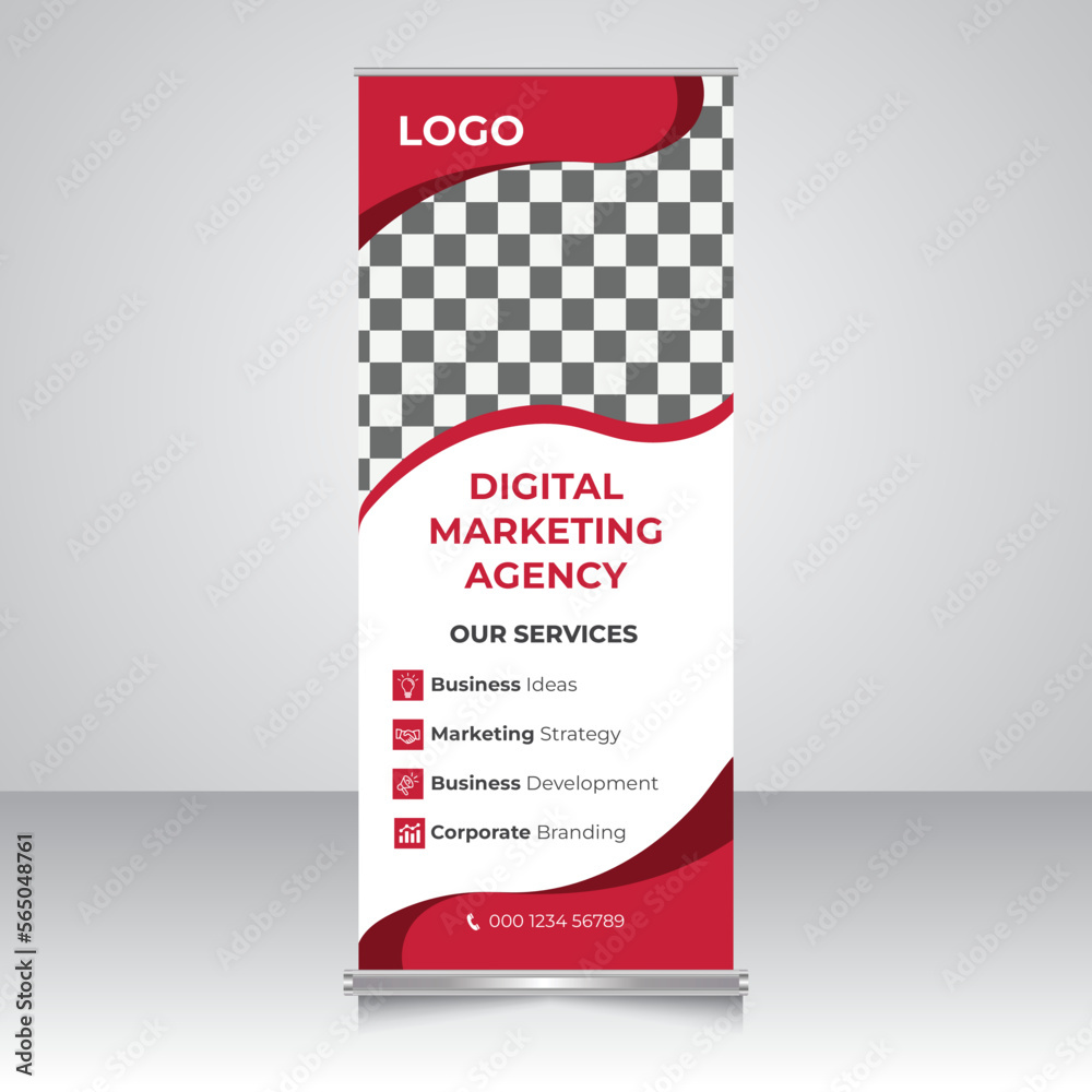 roll-up banner, pop-up, pull-up banner design Stock Vector | Adobe Stock