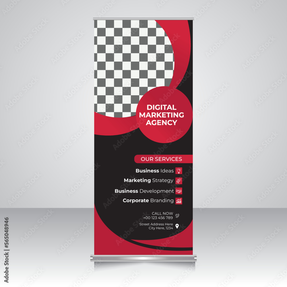 roll-up banner, pop-up, pull-up banner design Stock Vector | Adobe Stock