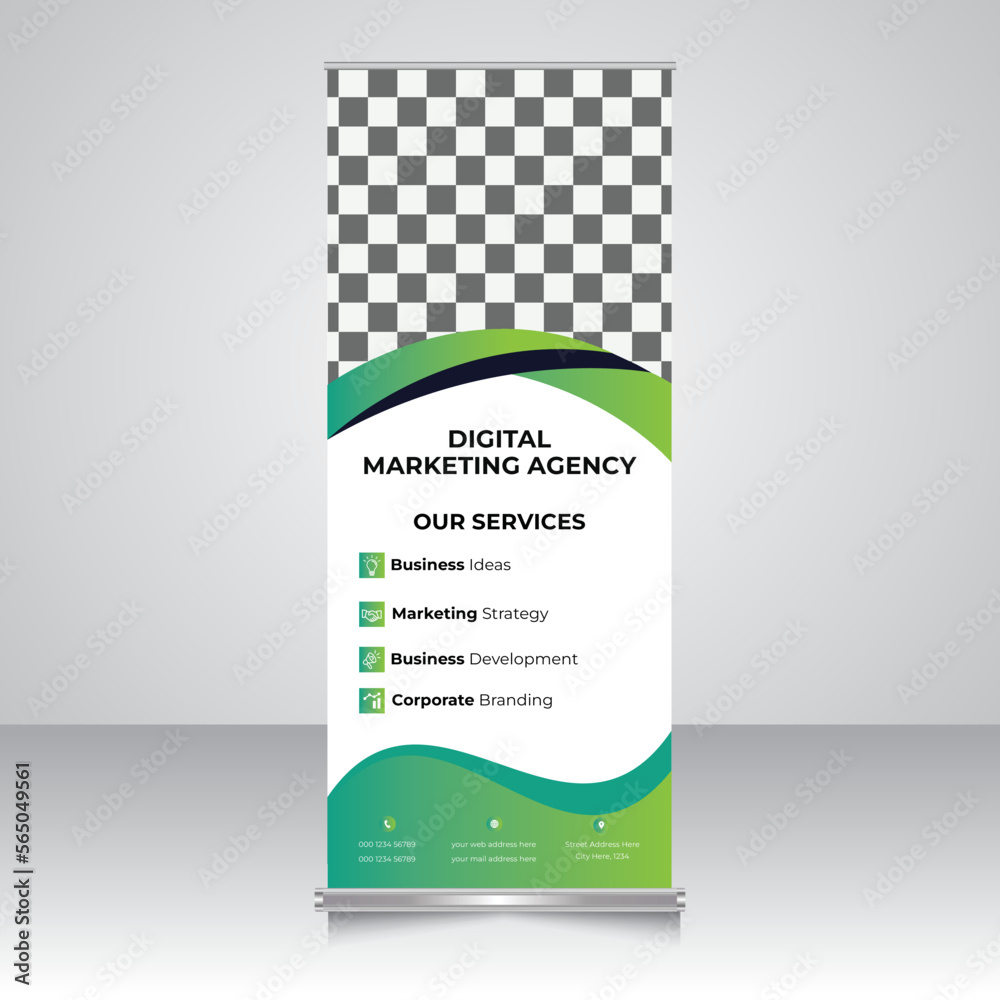 roll-up banner, pop-up, pull-up banner design Stock Vector | Adobe Stock