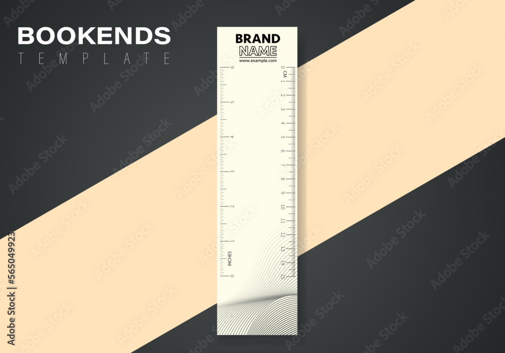 Vertical vector bookmarks design template with ruller and logo space ...