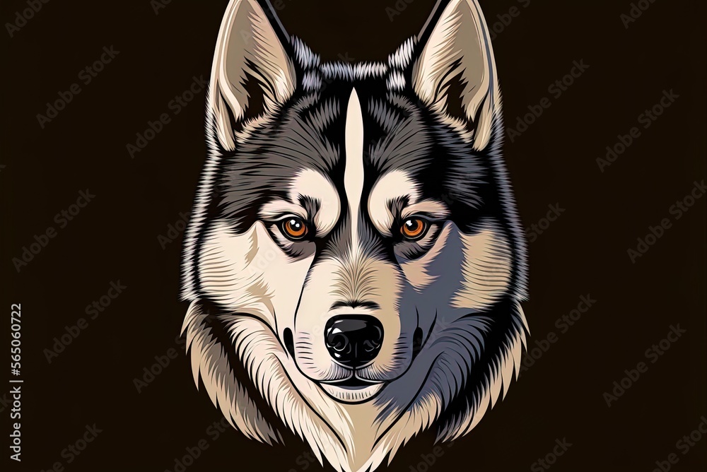 Siberian husky cartoon dog illustration An endearing cartoon of a ...