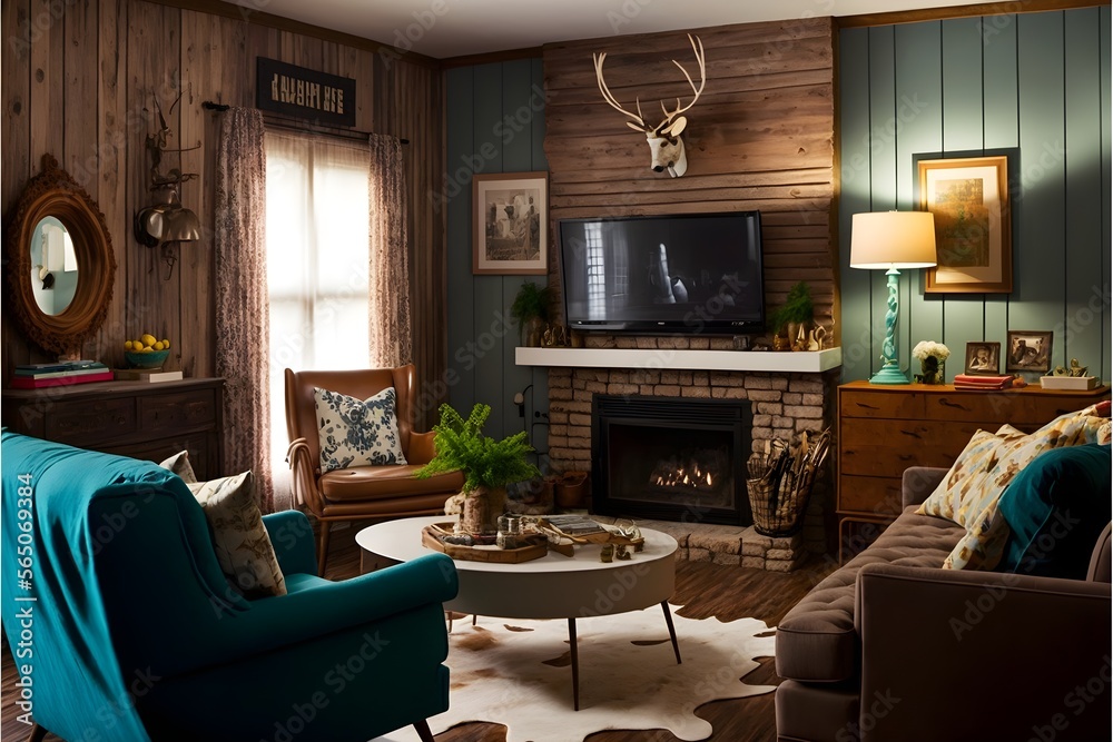 Traditional Living Room With Tv