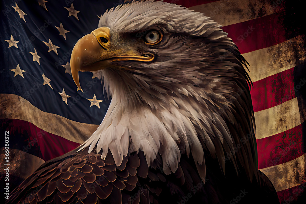 Eagle head with American flag pattern independence day veterans day 4th ...