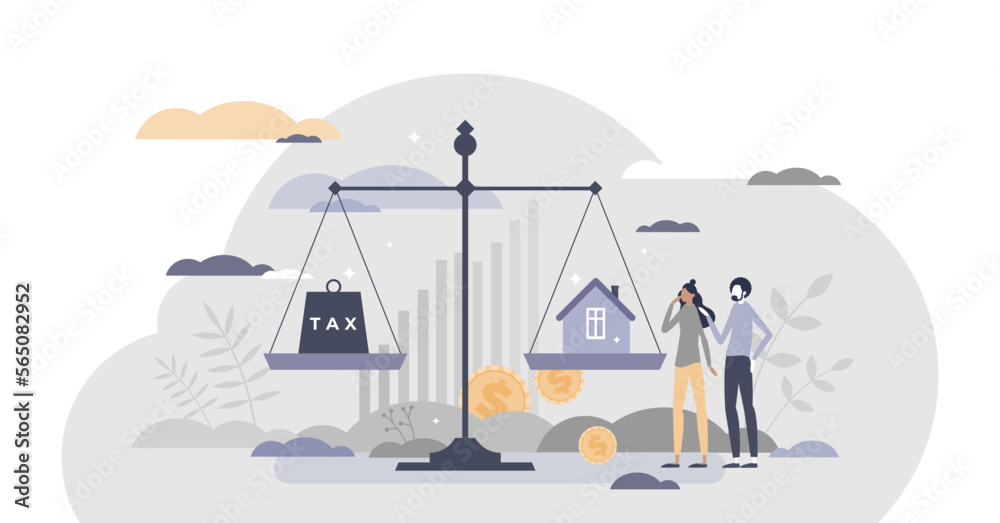 Property tax as heavy government home expenses burden tiny person ...