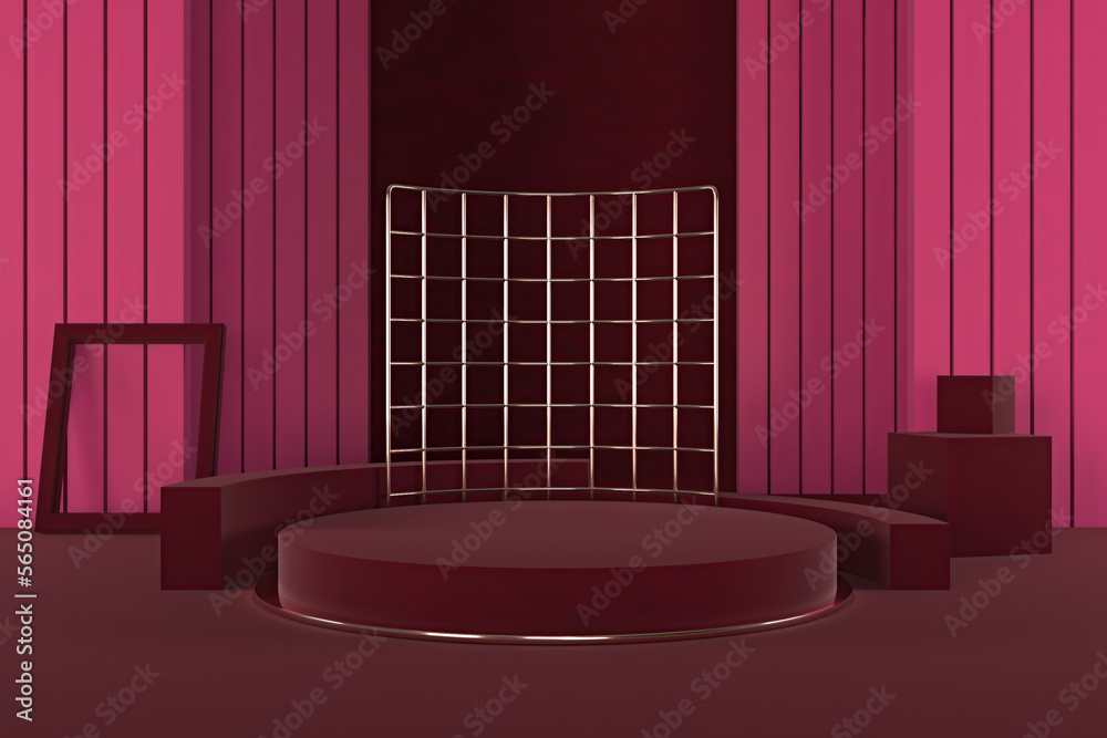 Abstract geometric podium background. Minimalist primitive shapes ...