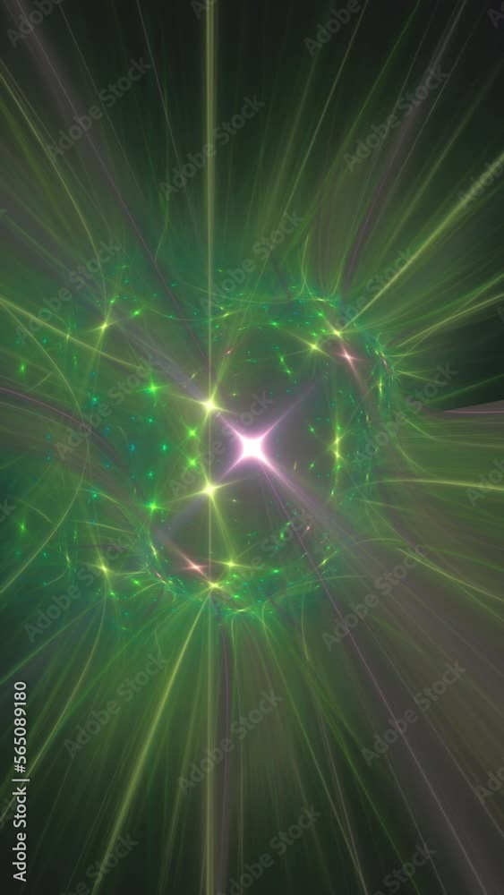 Fractal art loop abstract background animation. Rotating lights, lines ...