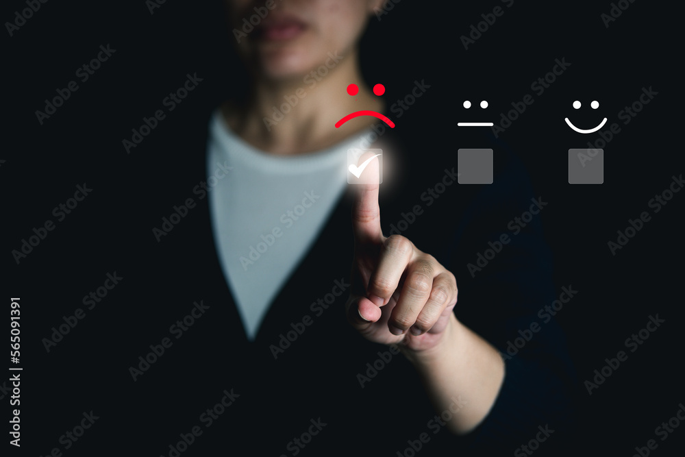 Dissatisfied customer experience concept, unhappy business customer ...