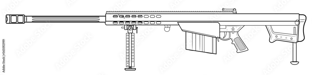 Vector illustration of the Barret M82 semi-automatic anti-materiel ...