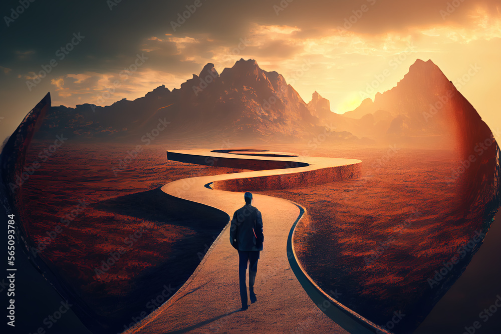 Man Walking In The Distance