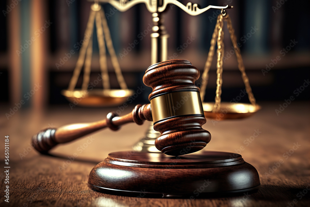 Judge gavel and Scales of Justice in the Court Hall. Law concept of ...