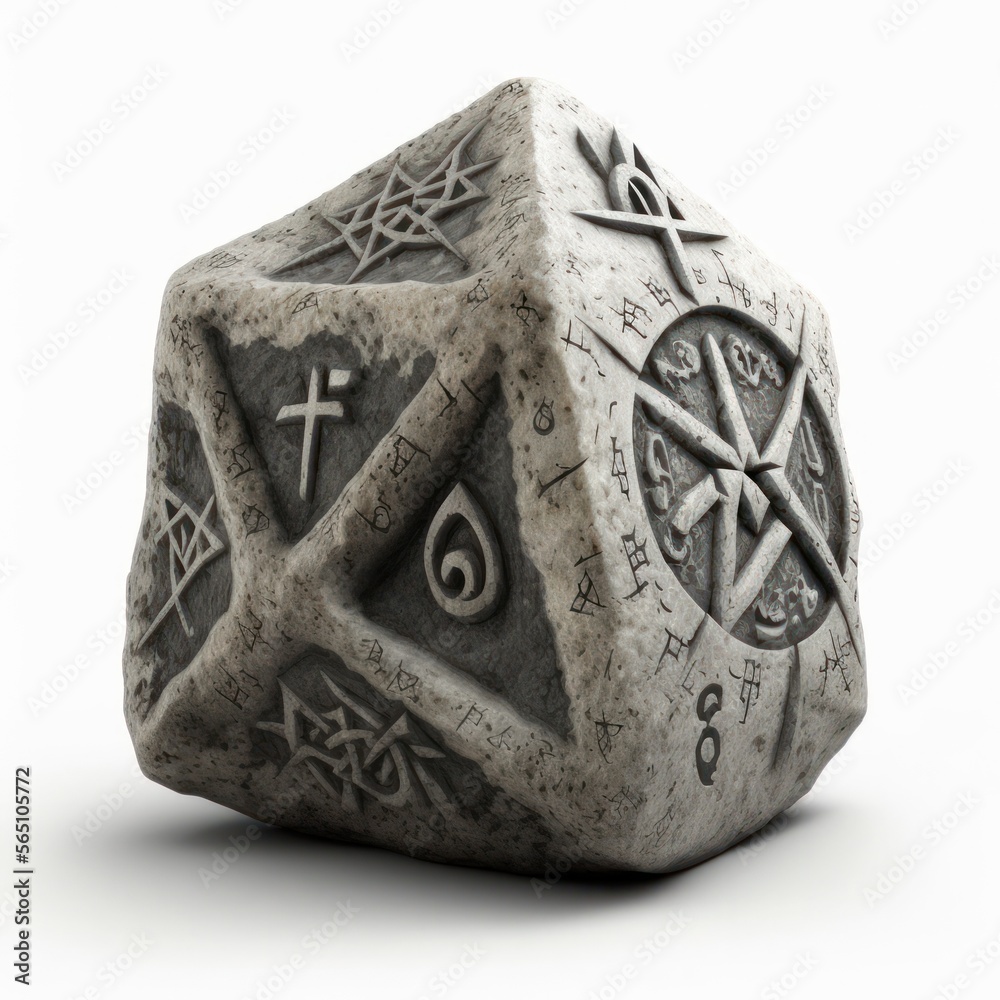 Magic, mystical conjuring rune stone for summoning demons and evil ...