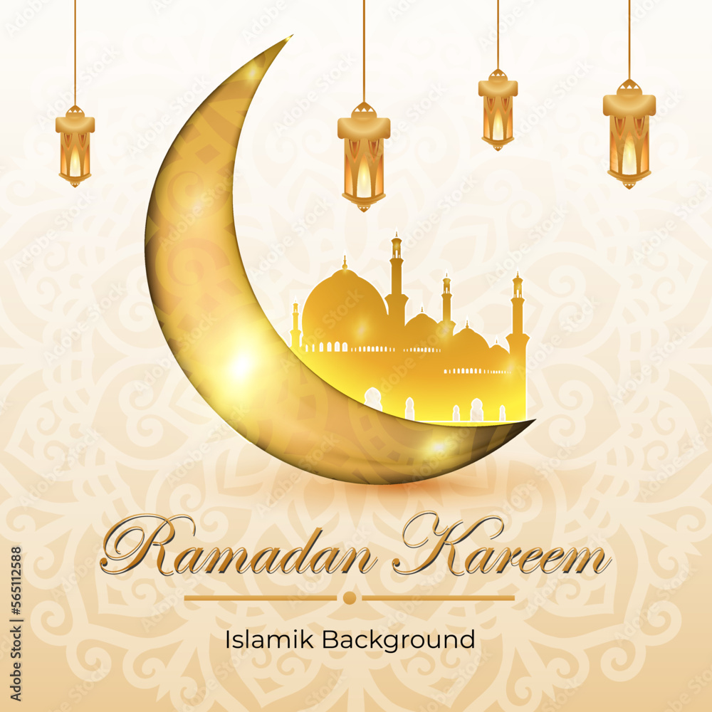 Ramadam Theme With gold islamic ramadan background,design element of ...