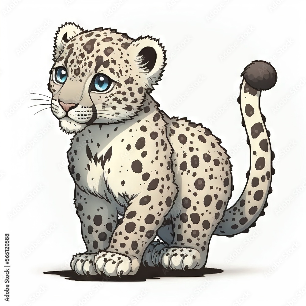 Baby Snow Leopard Cartoon