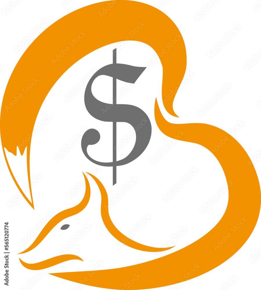 Fuchs und Dollarzeichen, Fuchs, Sparfuchs, Logo, Hintergrund, Fox Stock ...