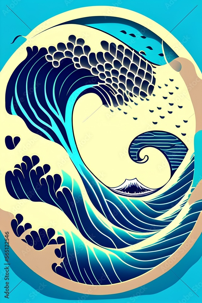 very abstract, vector art, underwater theme, sea animals and plants ...