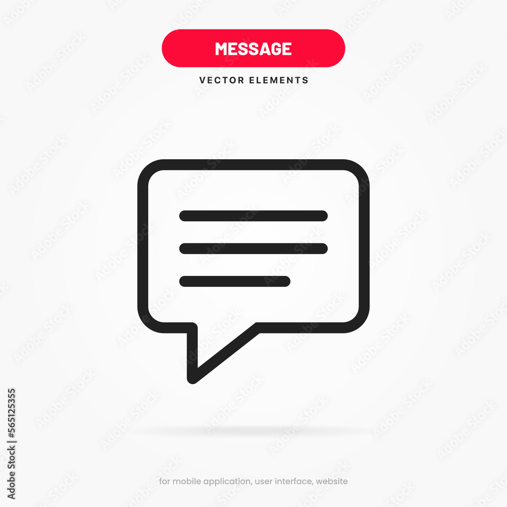 3d isolated vector elements. Minimal modern message, chat, speak ...