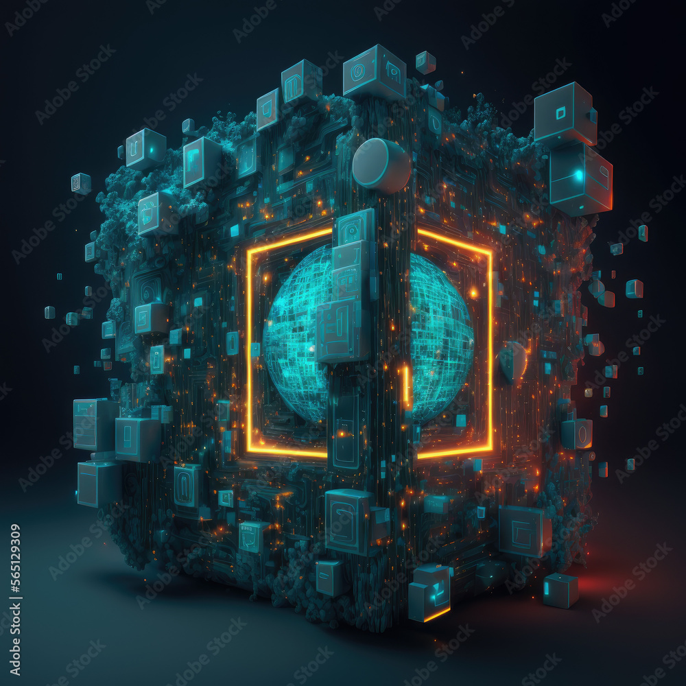 Blockchain public ledger. Smart contracts. Stock Illustration | Adobe Stock