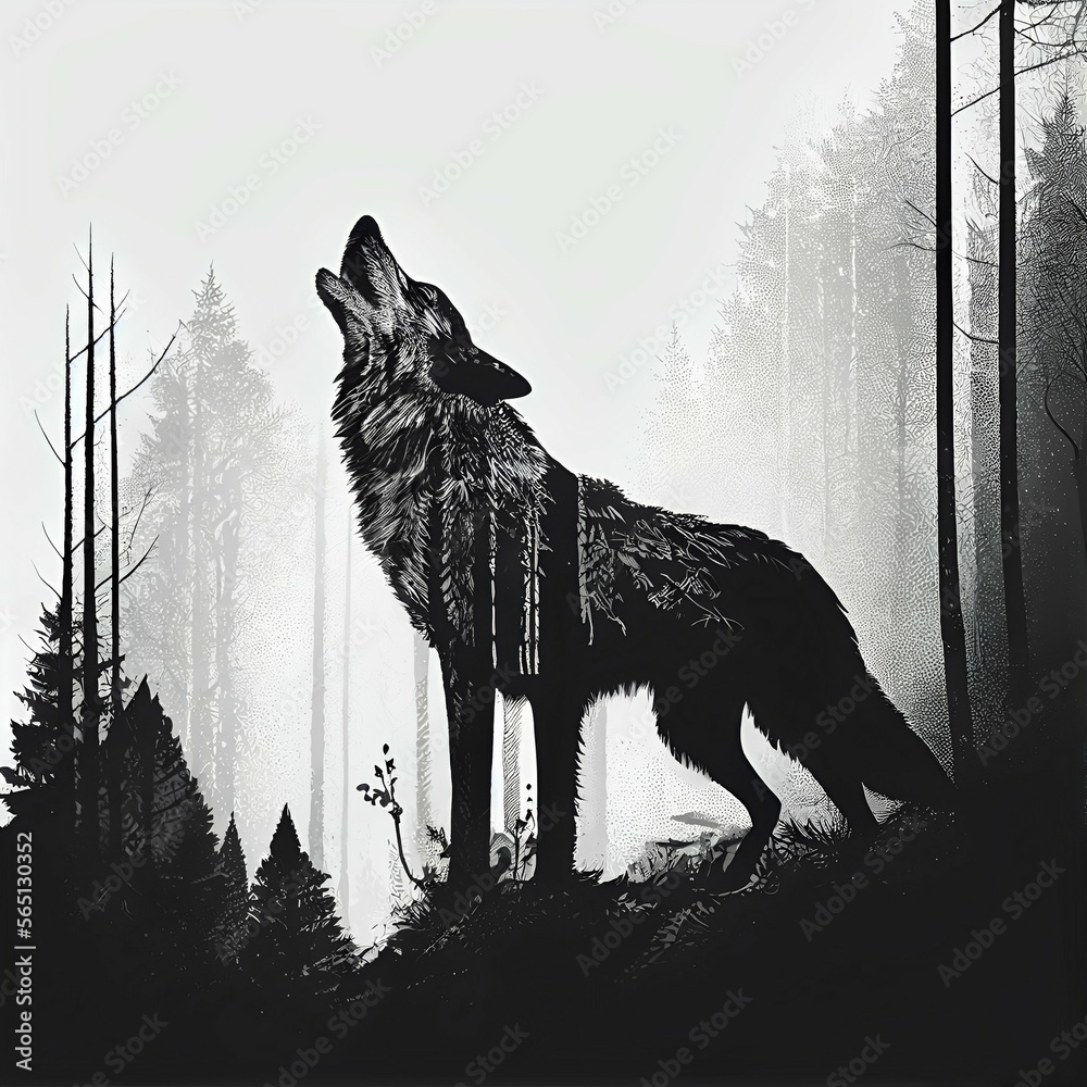 Black Wolf Pencil Drawing