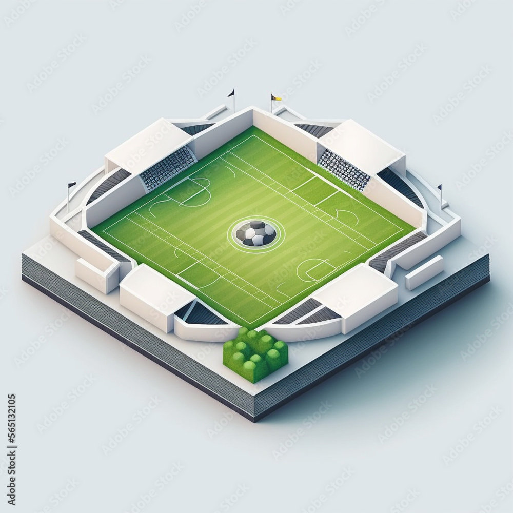 Soccer field area and isolated on background. Green grass of soccer ...