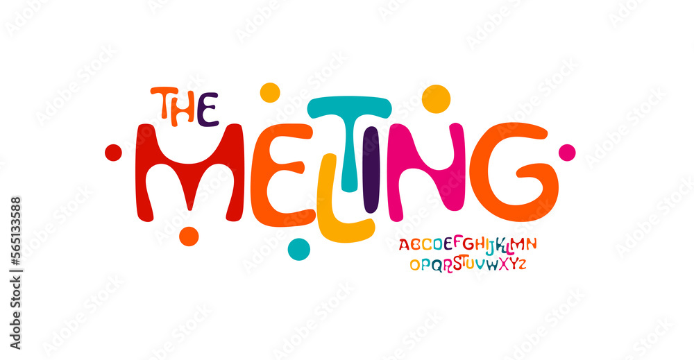 Juicy alphabet, color plasticine sans serif letters, funny festival ...