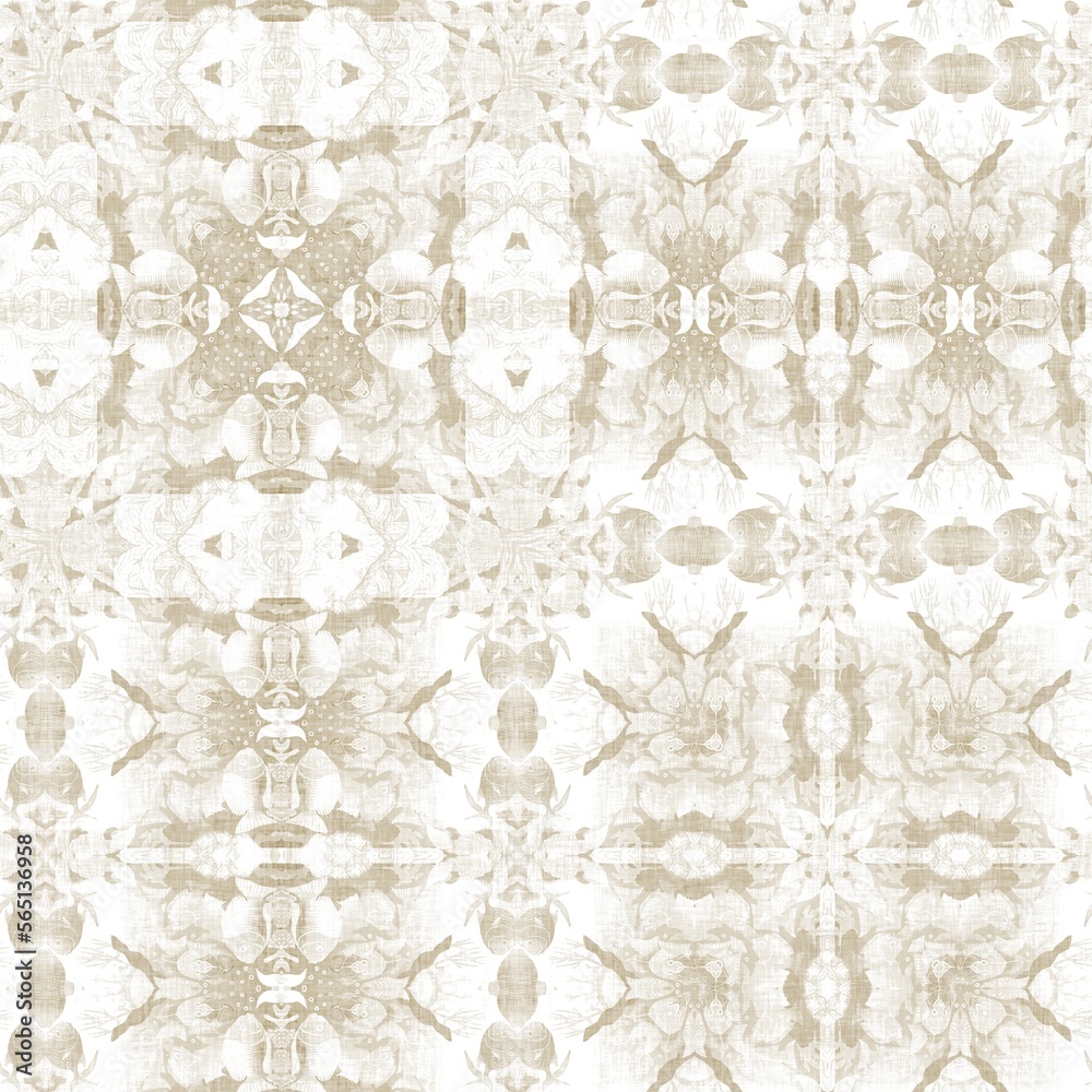 Ecru natural linen effect patterned coastal geo background. Seamless ...
