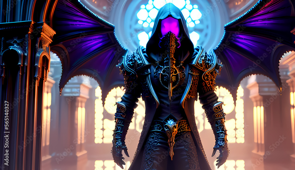 3D Male Skeleton-Knight: Fantasy Art of Divine Warrior on Halloween ...