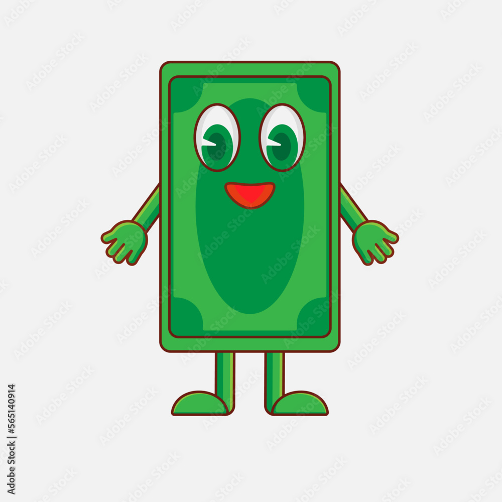 Cartoon happy banknote vector illustration isolated on a white ...