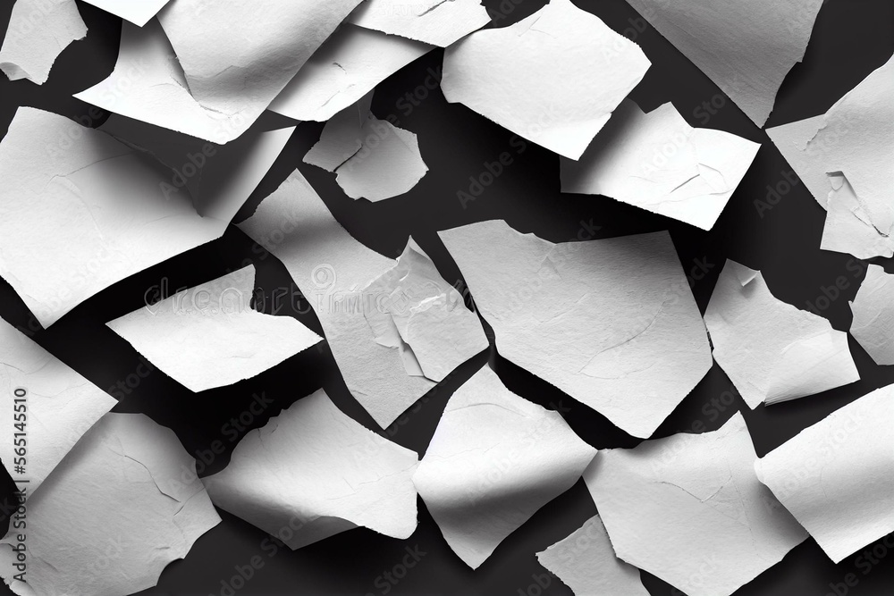 White ripped paper strips collection. Realistic paper scraps with torn ...