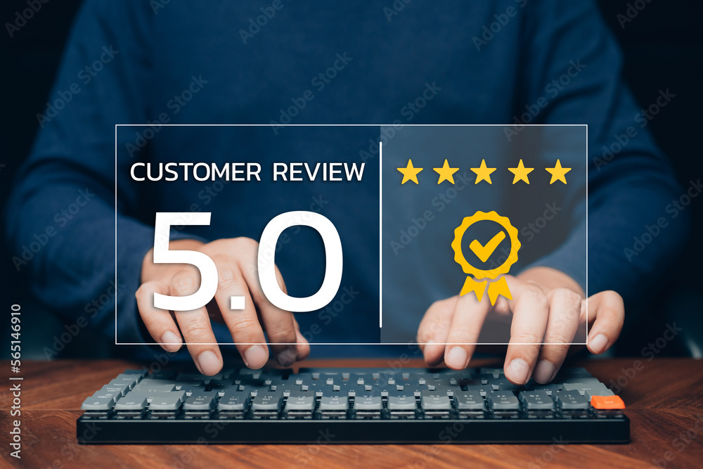 Customer service and Satisfaction concept ,Business people are touching ...