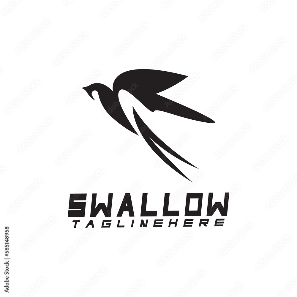 Swallow logo. silhouette swallow flying logo vector isolated white background Stock Vector ...