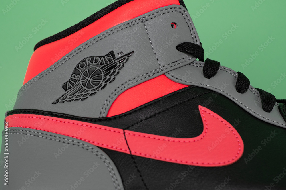 Foto de Prague, CZ - 16 May 2021: close up Nike Air Jordan retro model ...