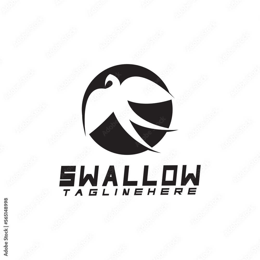 Swallow logo. silhouette swallow flying logo vector isolated white ...