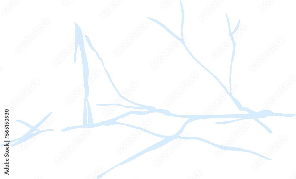 Ice crack realistic sketch Black line isolated no white. Fissure broken ...
