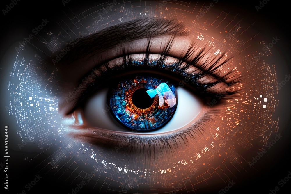 Security access technology as eye scan and viewing digital information ...