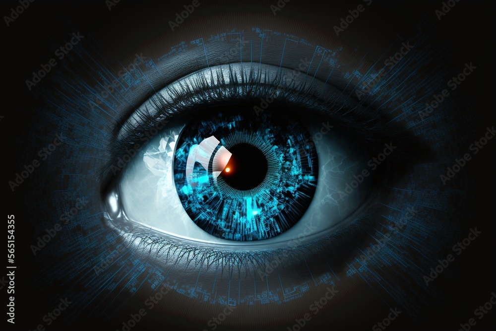 Security access technology as eye scan and viewing digital information ...