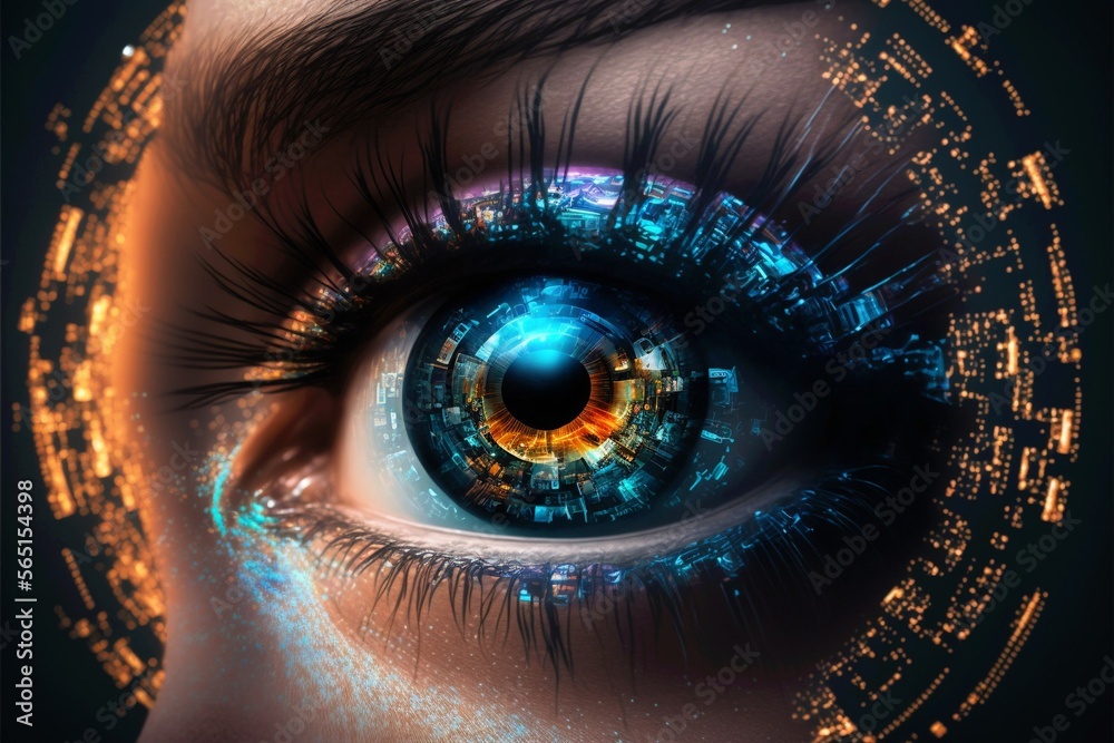 Security access technology as eye scan and viewing digital information ...