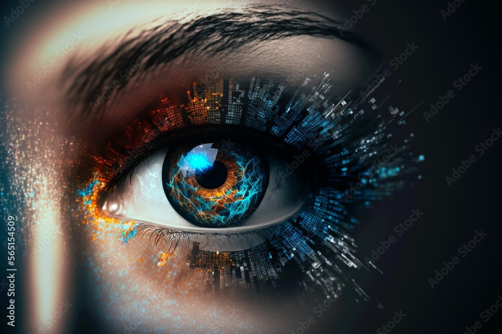 Security access technology as eye scan and viewing digital information ...