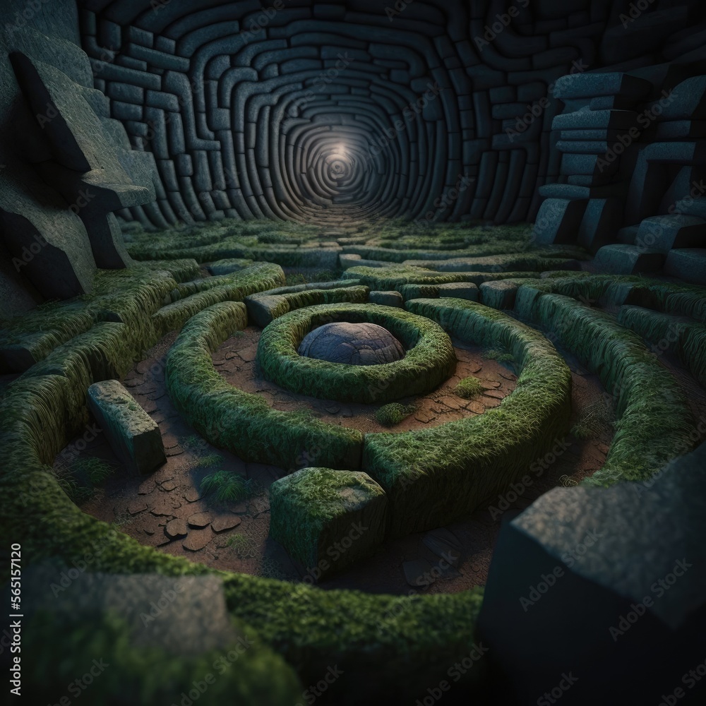 Illustration of an old maze like structure - Created with Generative Ai ... Illustration of an old maze like structure - Created with Generative Ai ...