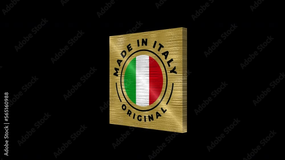 Rotating made in italy logo isolated from alpha channel.3d.Made in ...