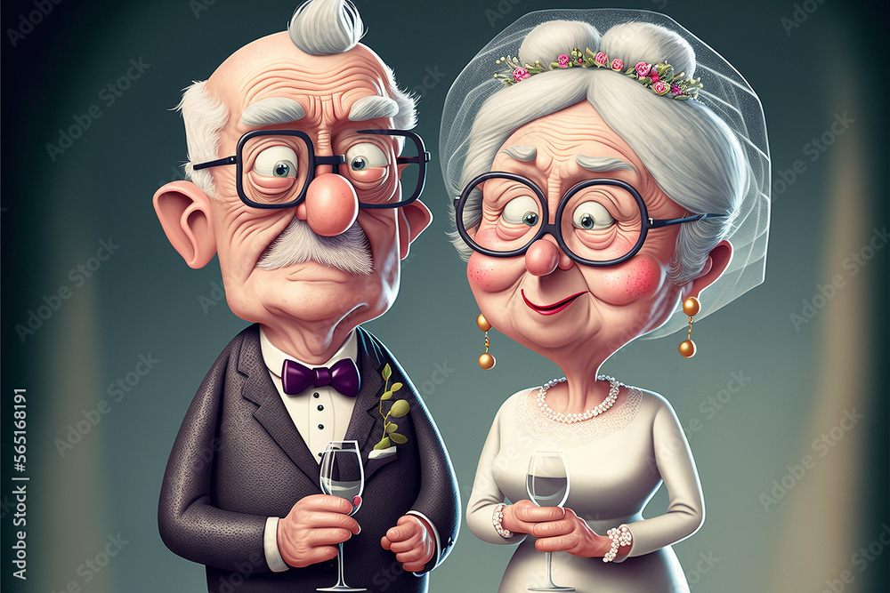Portrait d'un couple de personnes âgées fêtant leur anniversaire de ...