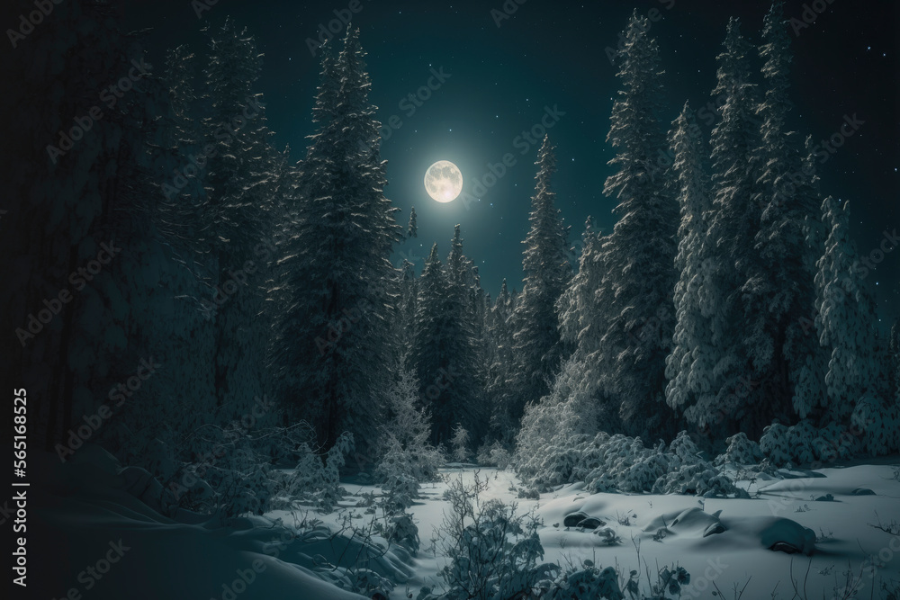 Dark Winter Forest Wallpaper